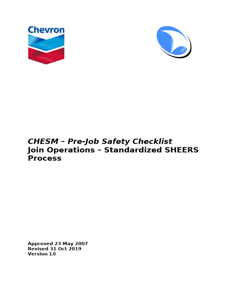 Pre-Job Safety Checklist Guide | PDF | Personal Protective Equipment ...