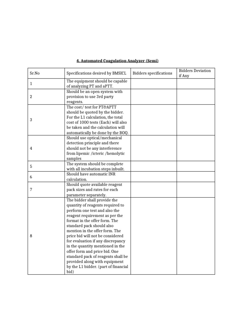 4 Automated Coagulation Analyzer (Semi) | PDF