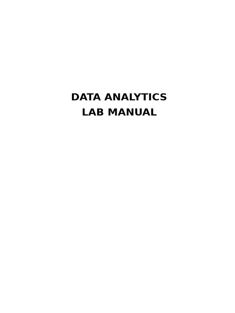 DATA ANALYTICS Lab Manual 1st Half | PDF | Mean Squared Error ...