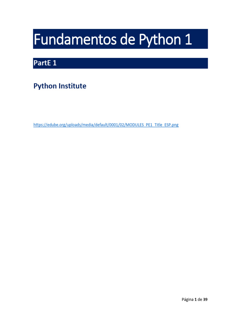 Fundamentos de Python 1 Mod 1 | PDF | Python (lenguaje de programación) | Programación de ...