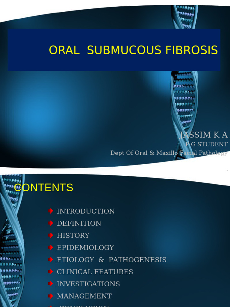 Understanding Oral Submucous Fibrosis | PDF | Diseases And Disorders ...