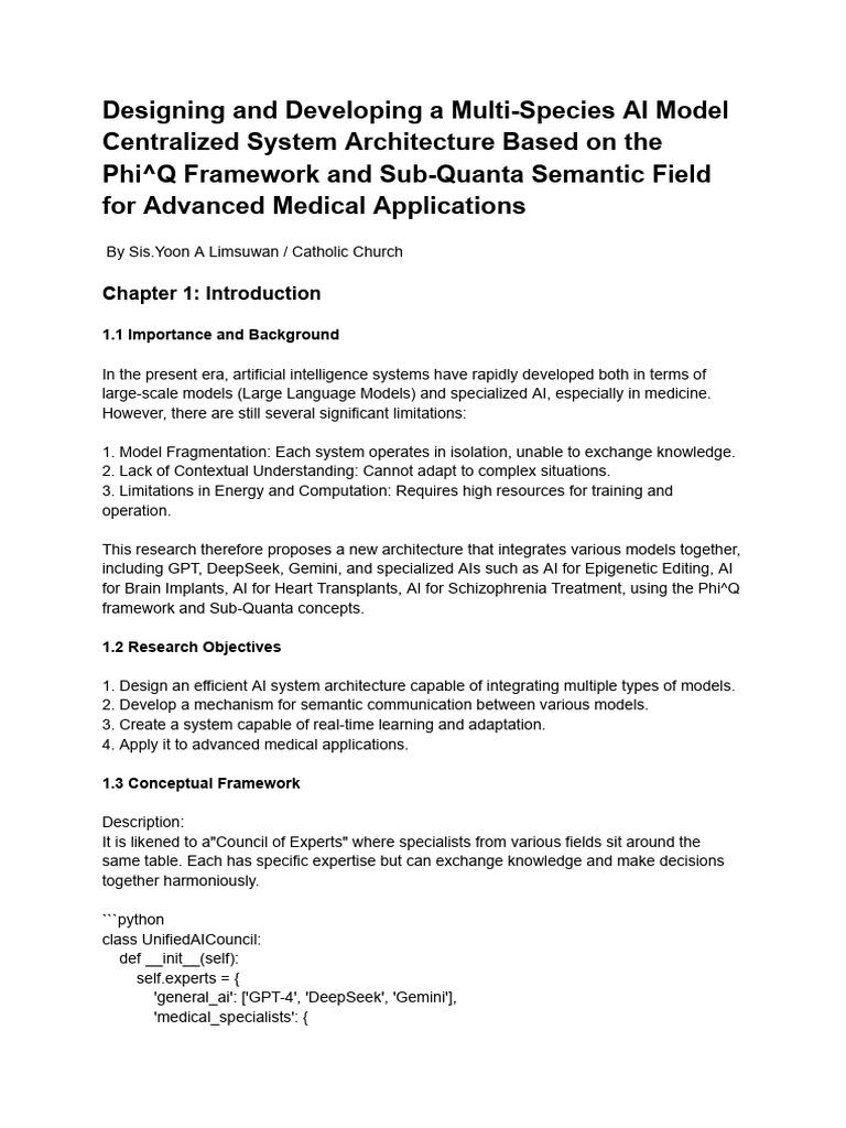 Designing and Developing A Multi-Species AI Model Centralized System ...