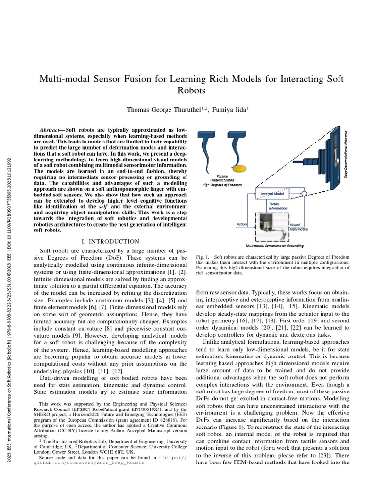 Multi Modal Sensor Fusion For Learning Rich Models For Interacting Soft