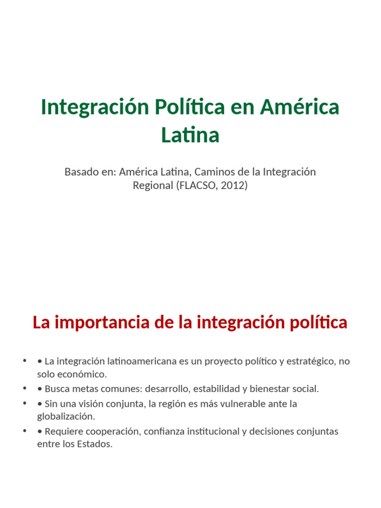 Integracion Politica AL Tematico | PDF