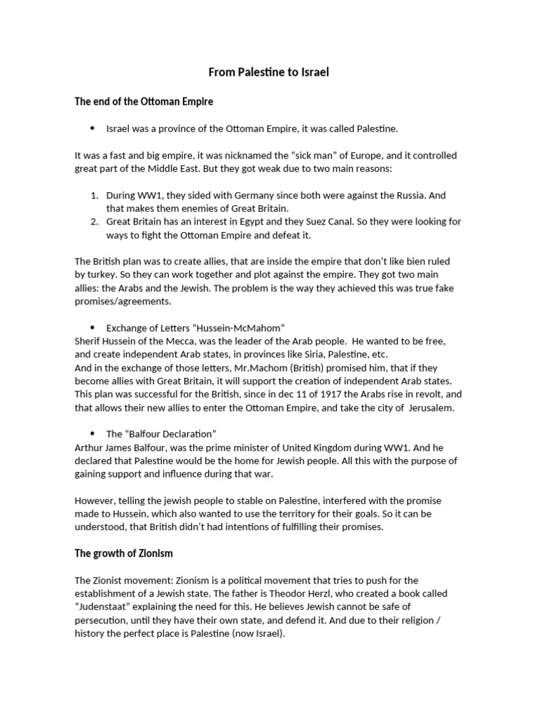 From Palestine To Israel | PDF | Mandatory Palestine | Zionism