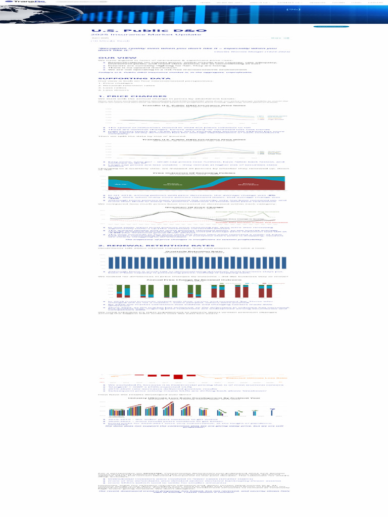 U S Public D O 2025 Insurance Market Update TransRe | PDF