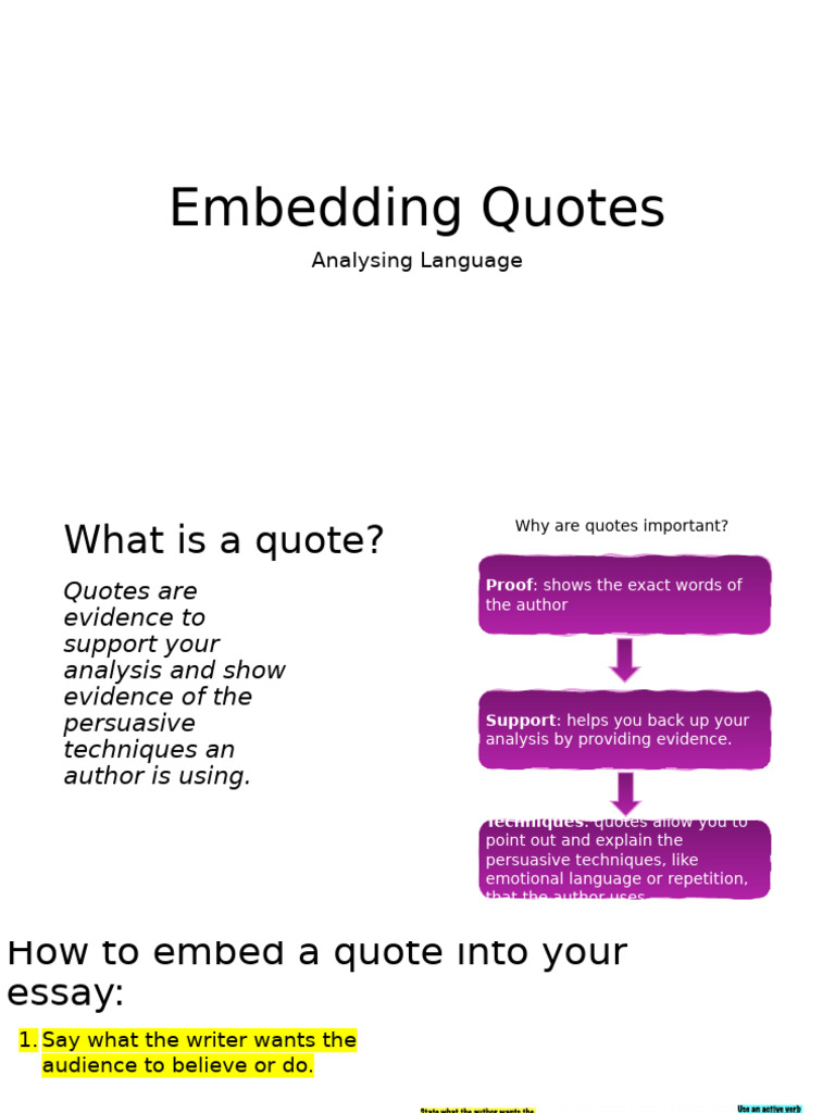 How to Embed Quotes in Essays | PDF | Punctuation | Argument
