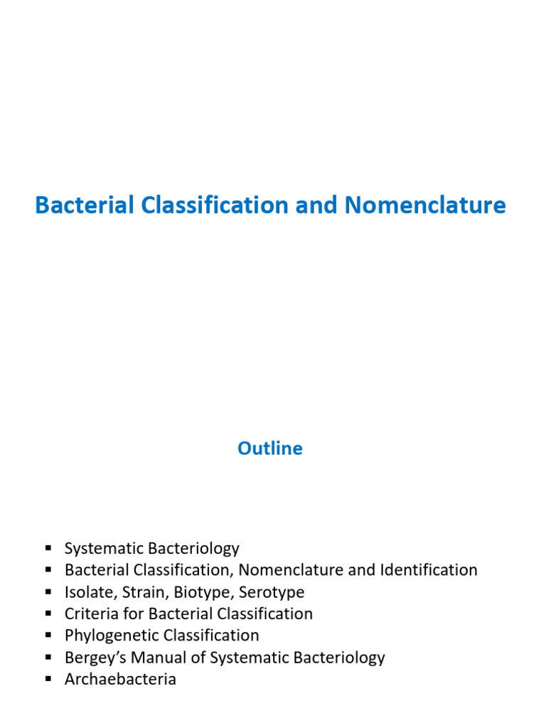 Bacterial Classification and Nomenclature Guide | PDF | Bacteria ...