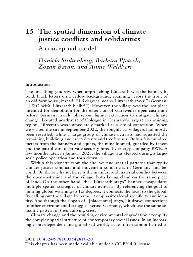 The Spatial Dimension of Climate Justice Conflicts and Solidarities ...