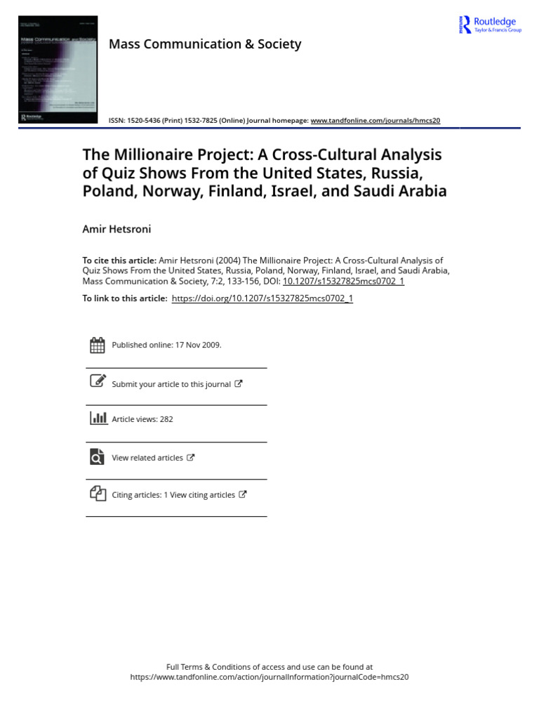 Cross-Cultural Quiz Show Analysis | PDF | Knowledge | Norway