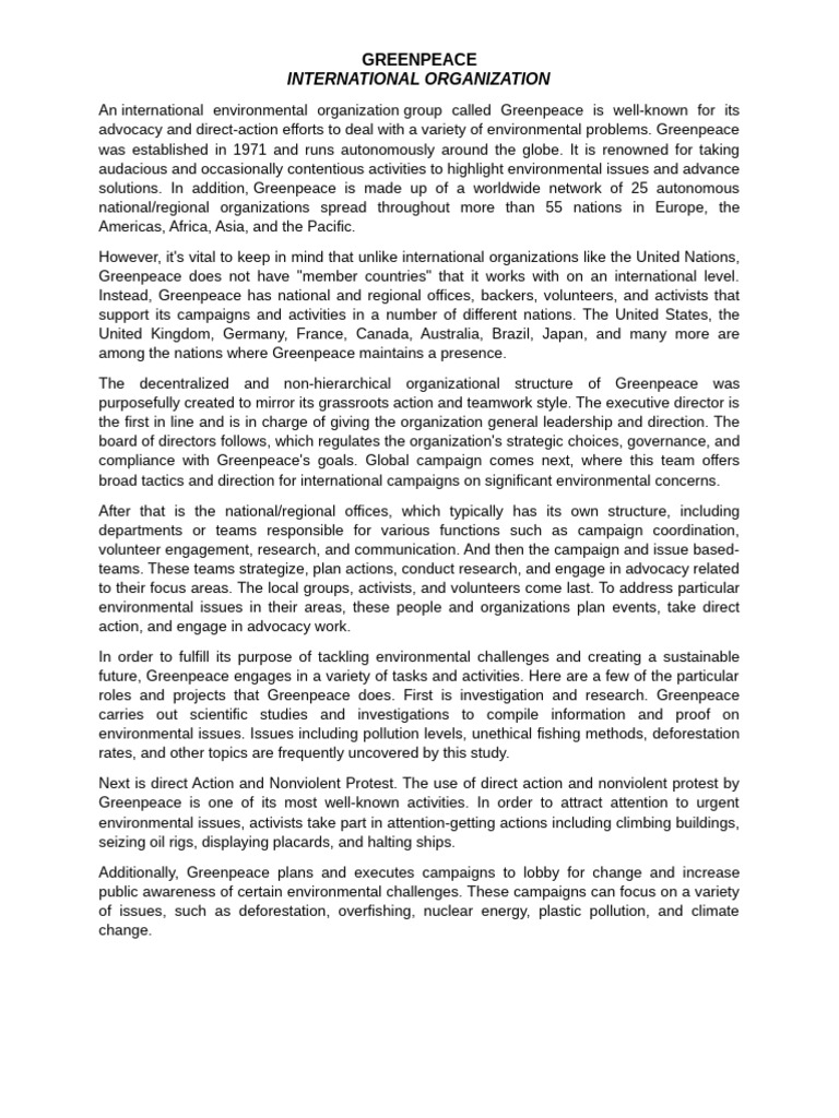 Passed Greenpeace | PDF | Natural Environment | Public Sphere