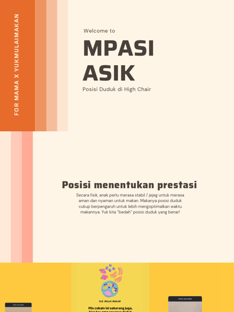 Posisi Duduk Optimal untuk MPASI Anak | PDF