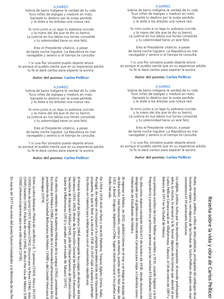 Poema A Juarez Carlos Pellicer Camara | PDF | México