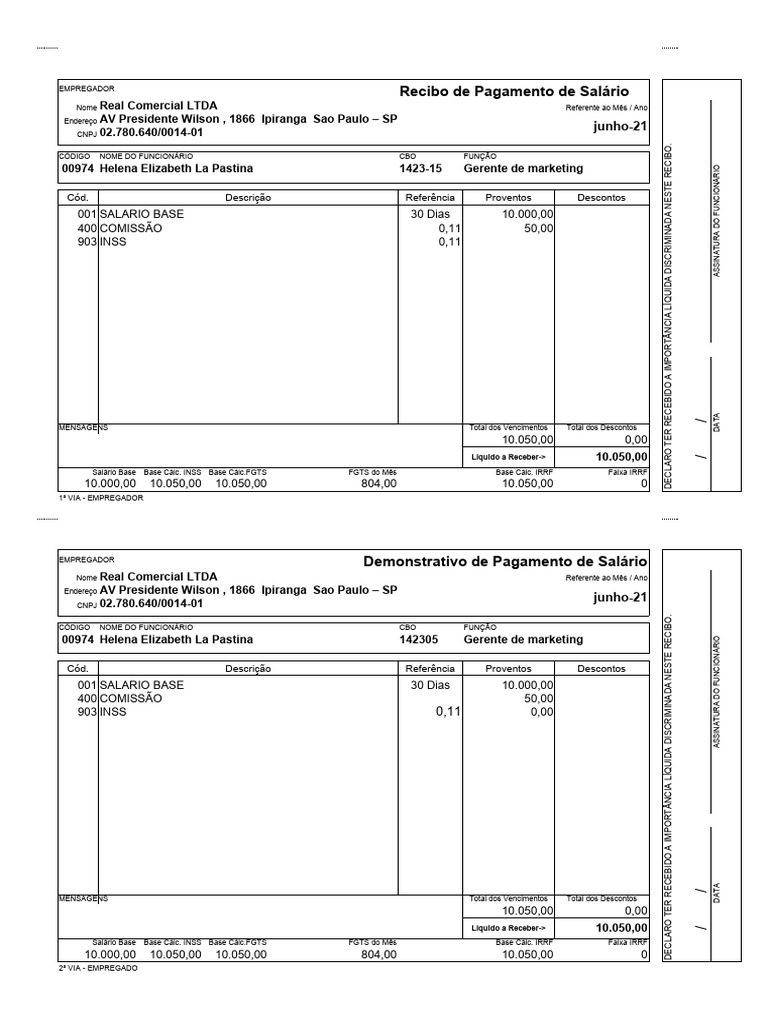 modelo-holerite-02 | PDF | Estado de bem-estar social | Relações ...
