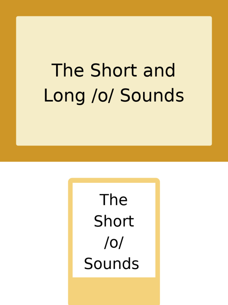 Short and Long O Sounds Flashcards | PDF