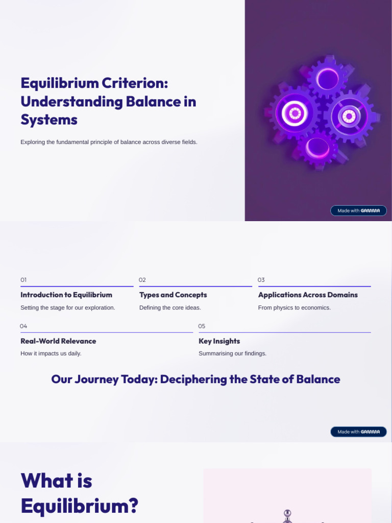 Equilibrium Criterion Understanding Balance in Systems | PDF | Chemical ...