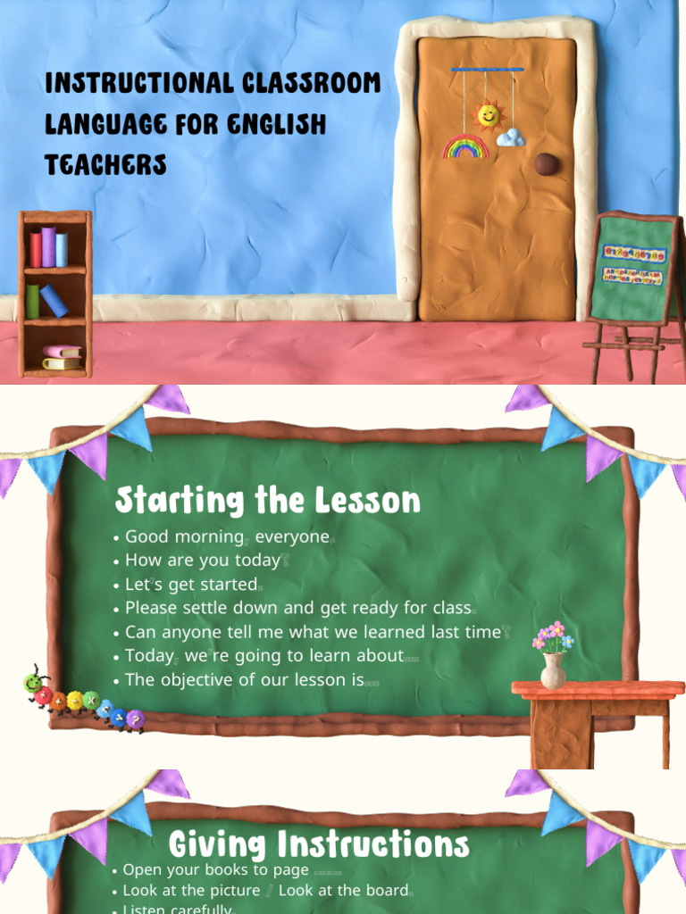 Classroom Language for English Teachers | PDF | Classroom | Learning