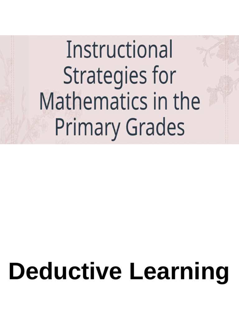 Instructional Strategies For Math in The Primary Grades | PDF