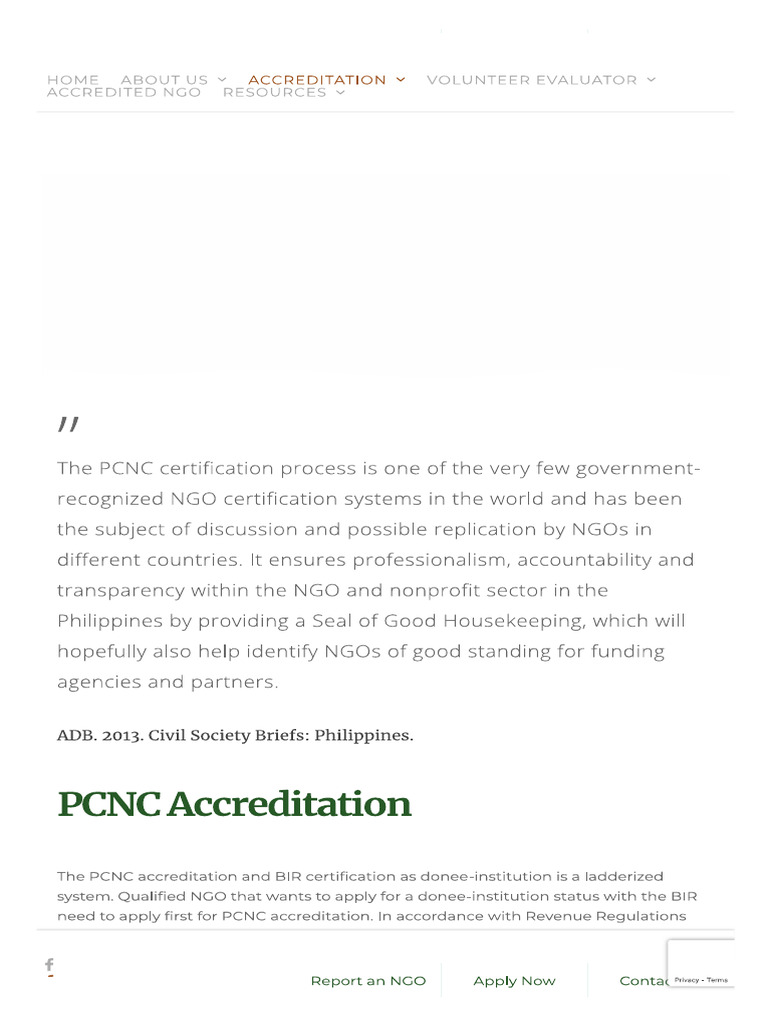PCNC Accreditation Procedures | PDF