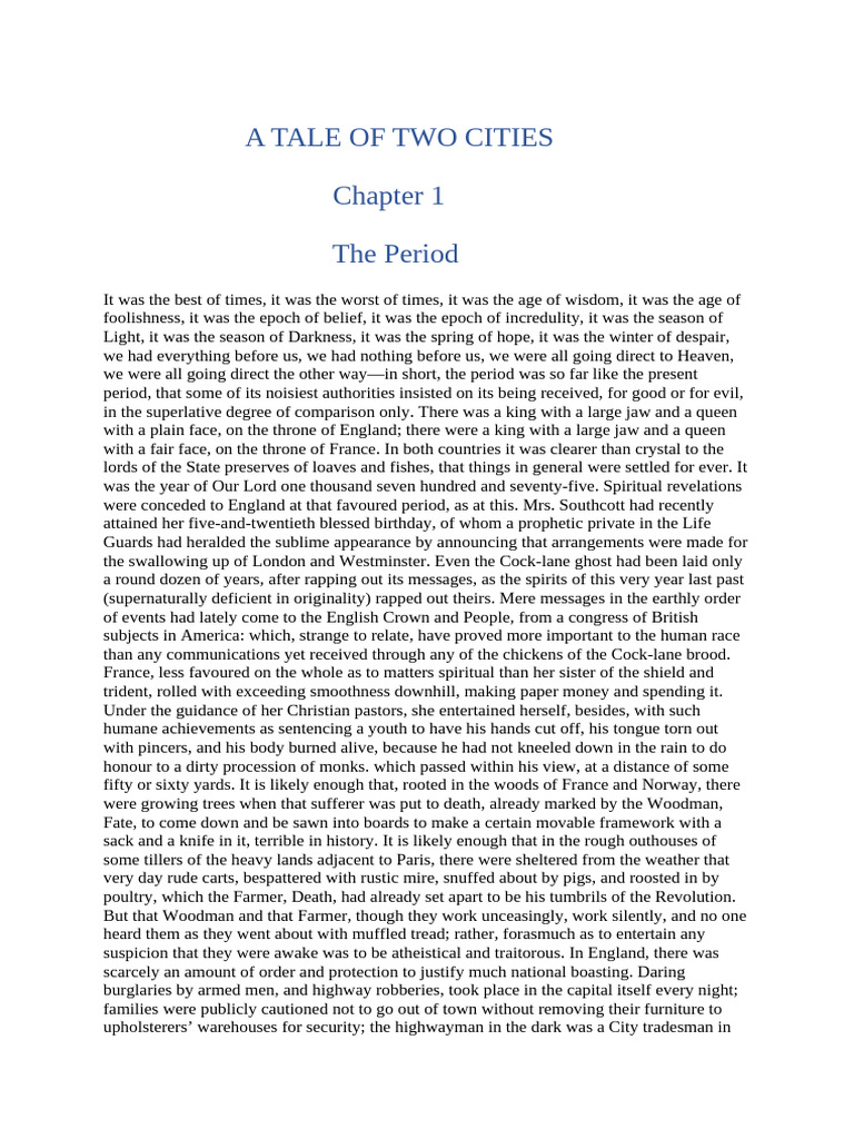 Jarvis Lorry's Journey Begins | PDF | A Tale Of Two Cities