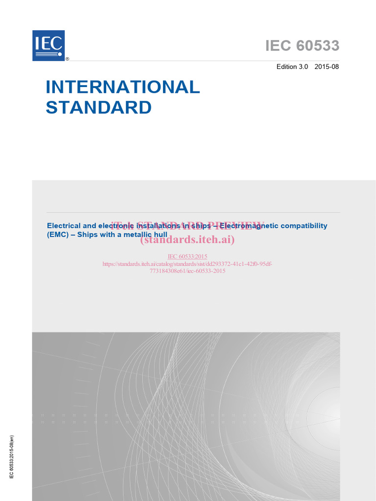 IEC 60533: EMC for Ships with Metal Hulls | PDF | Electromagnetic ...