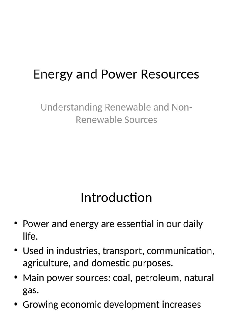 Energy and Power Resources | PDF | Renewable Energy | Energy Development