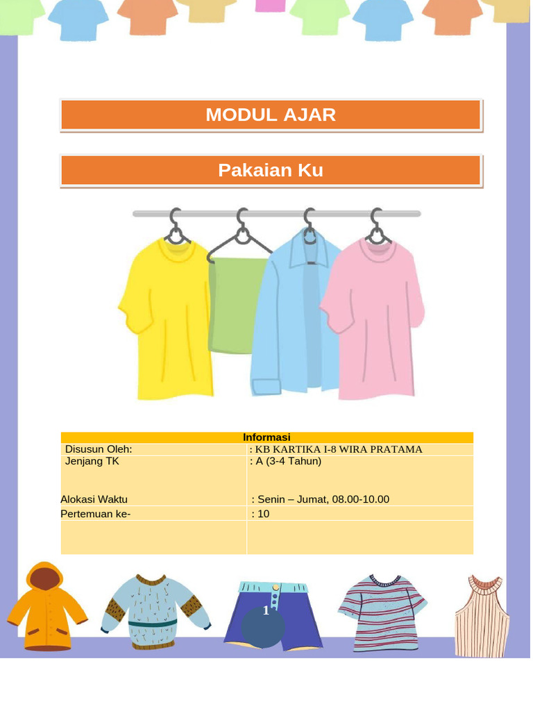 Modul Ajar Pakaian untuk Anak TK | PDF