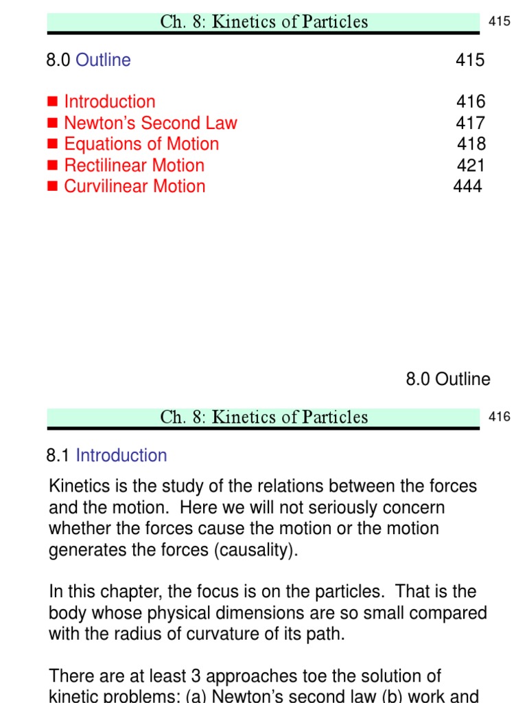 Kinetic of Particle | PDF | Kinematics | Equations Of Motion