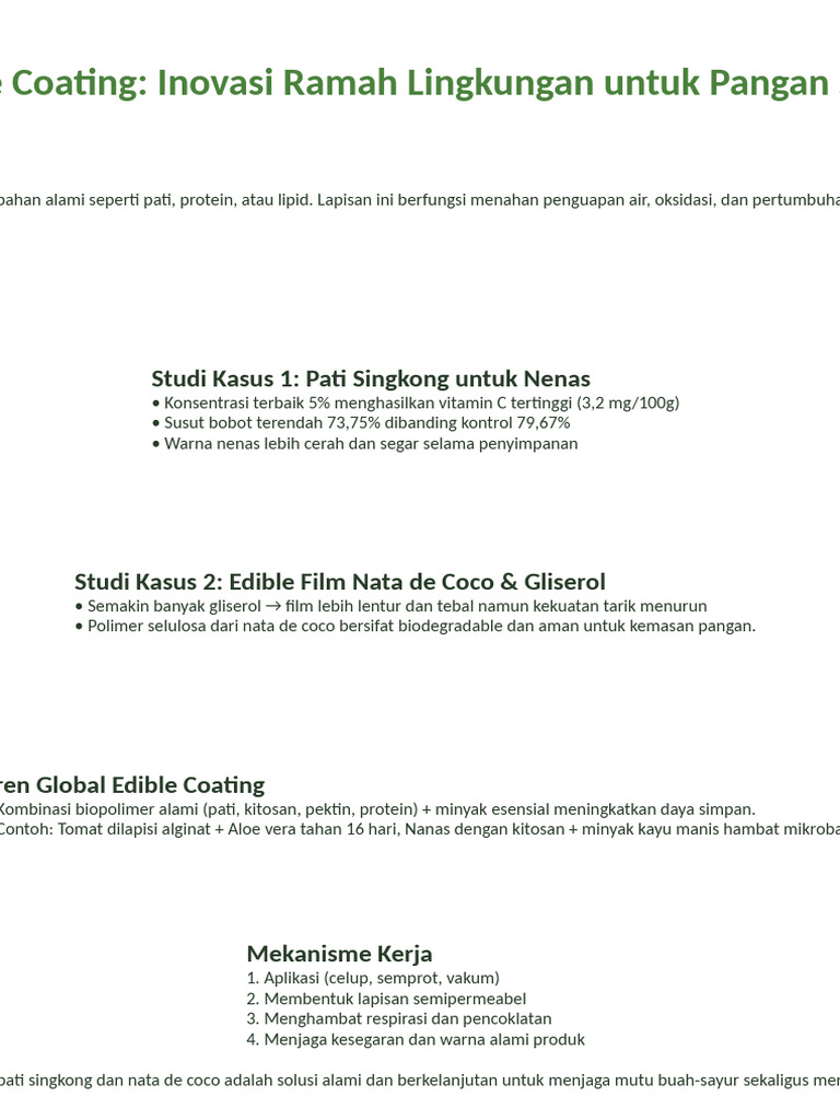 Infografis Edible Coating A3 NaturalGreen | PDF