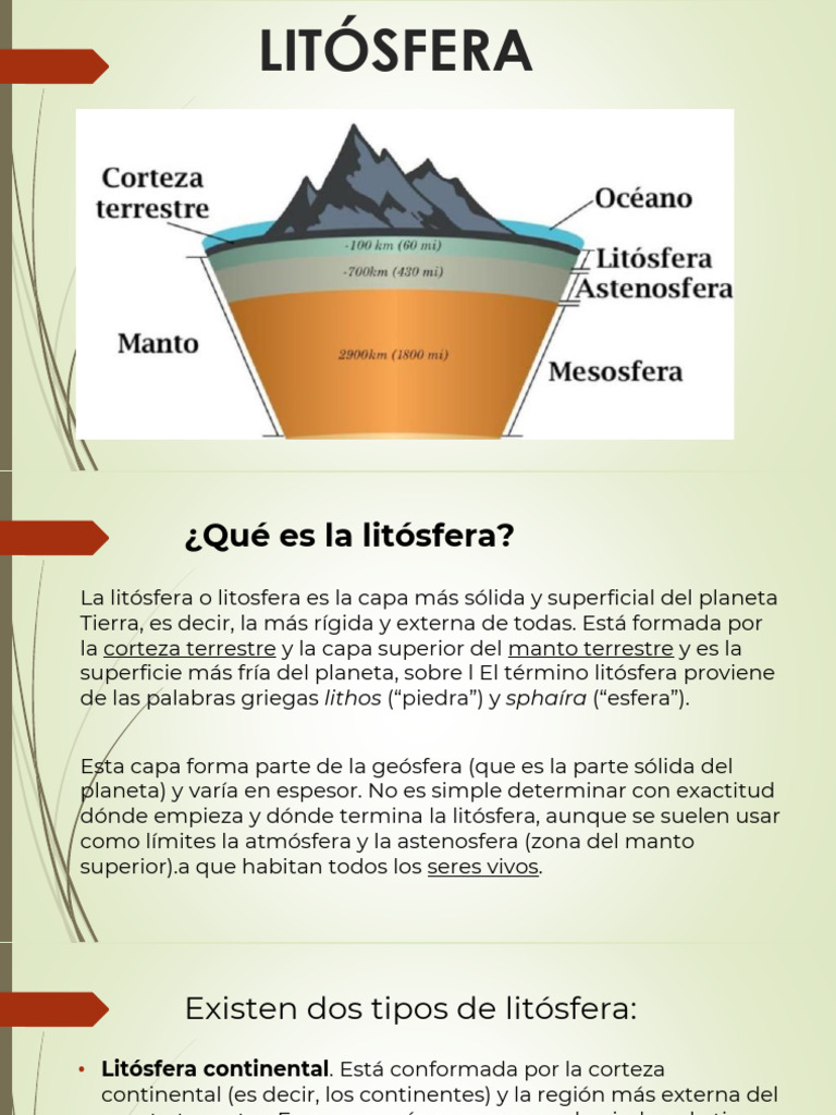LITÓSFERA | PDF | Tierra | Placas tectónicas