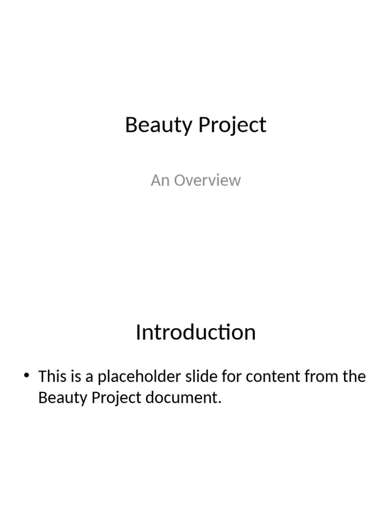 Beauty Project Presentation | PDF