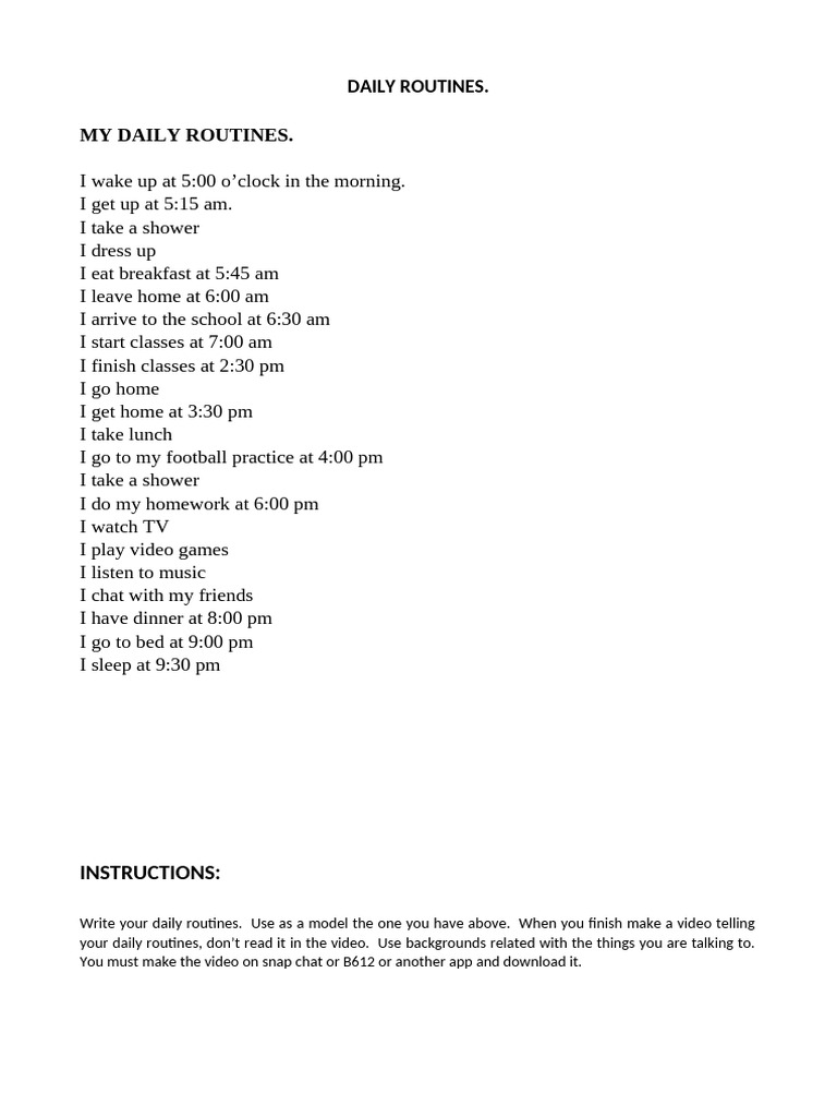 7 Daily Routines 2 | PDF