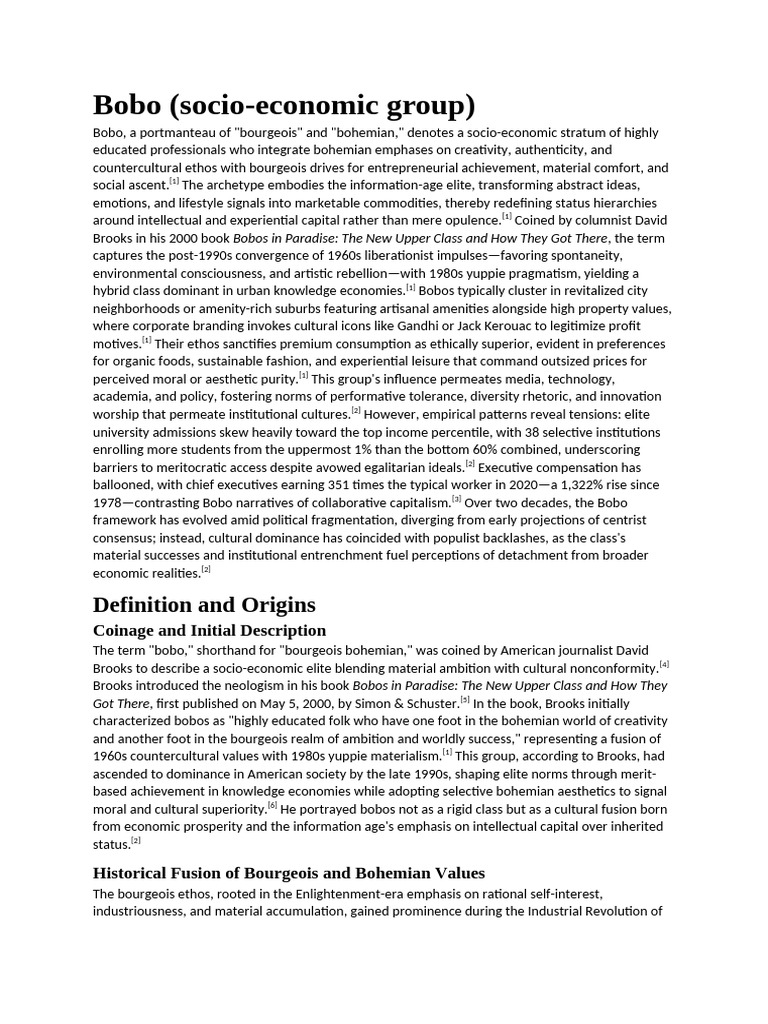 Understanding Bobo Culture Today | PDF | Populism | Social Mobility