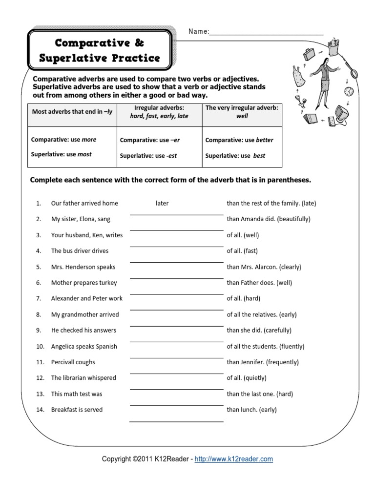 Adverb19 Comparative Superlative Practice | PDF | Adverb | Adjective