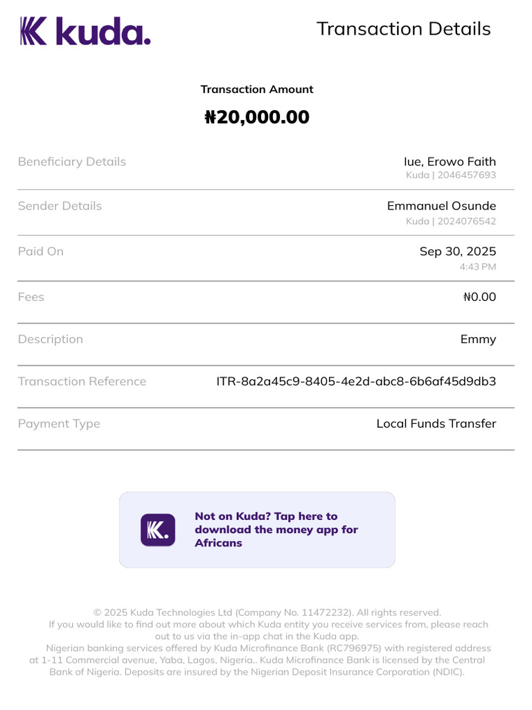 TransferReceipt 1 | PDF