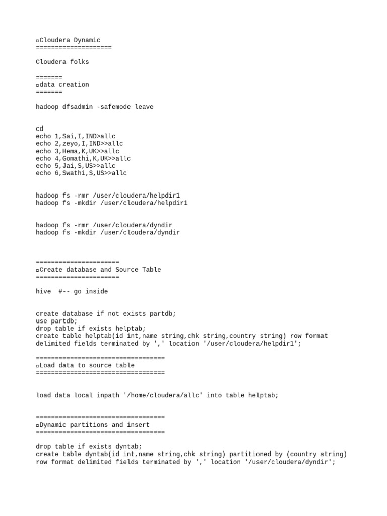Hive Dynamic Partitions | PDF