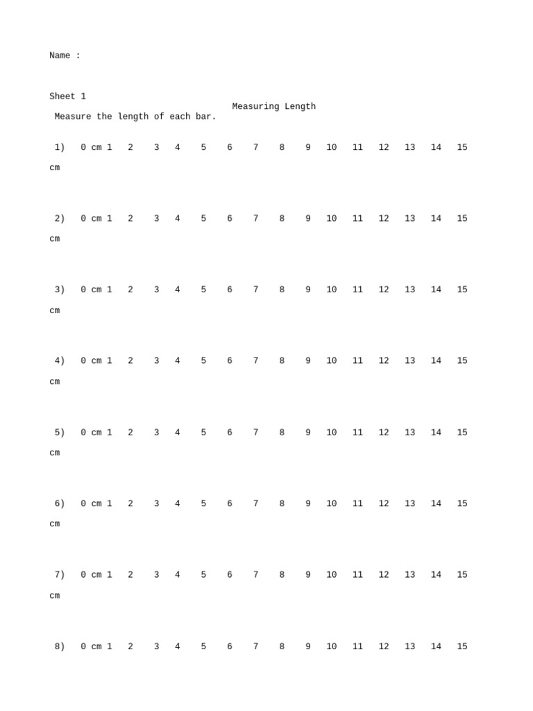 Length Bar Whole CM All Key | PDF | Length | Geometric Measurement