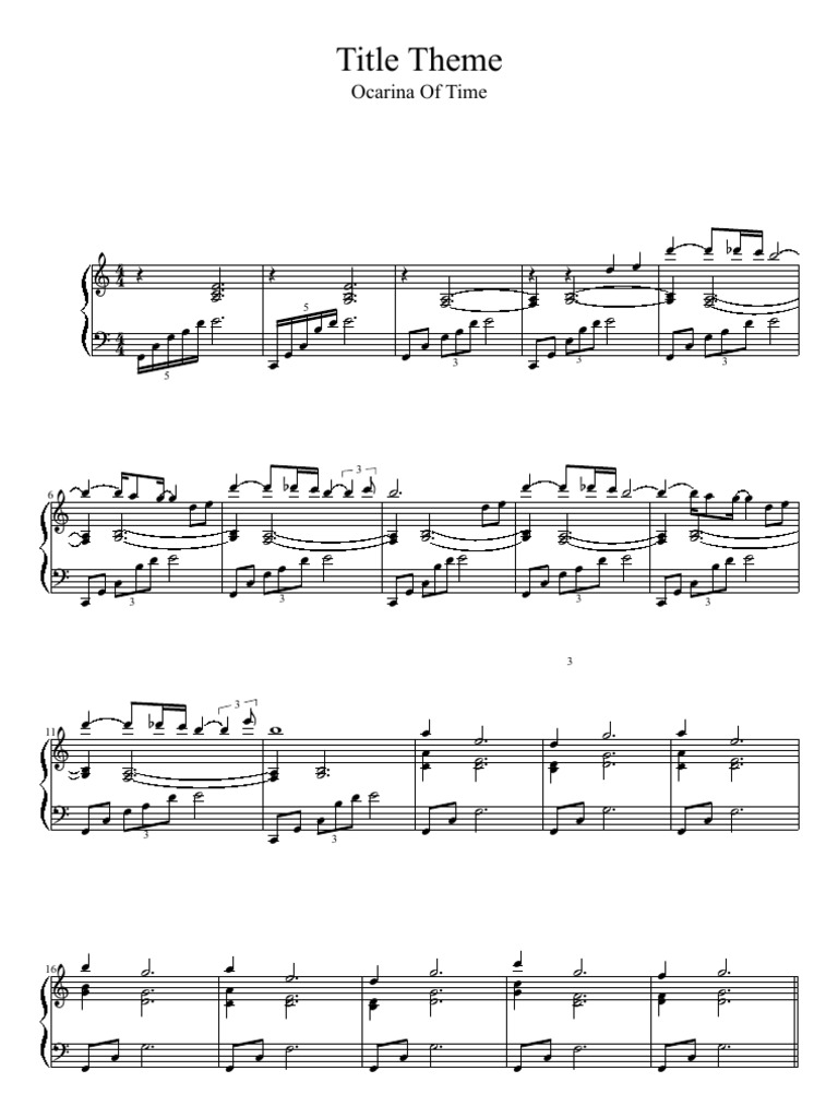 Ocarina of Time Title Theme Analysis | PDF