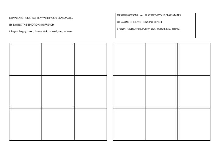 Tic Tac Toe About Emotions | PDF