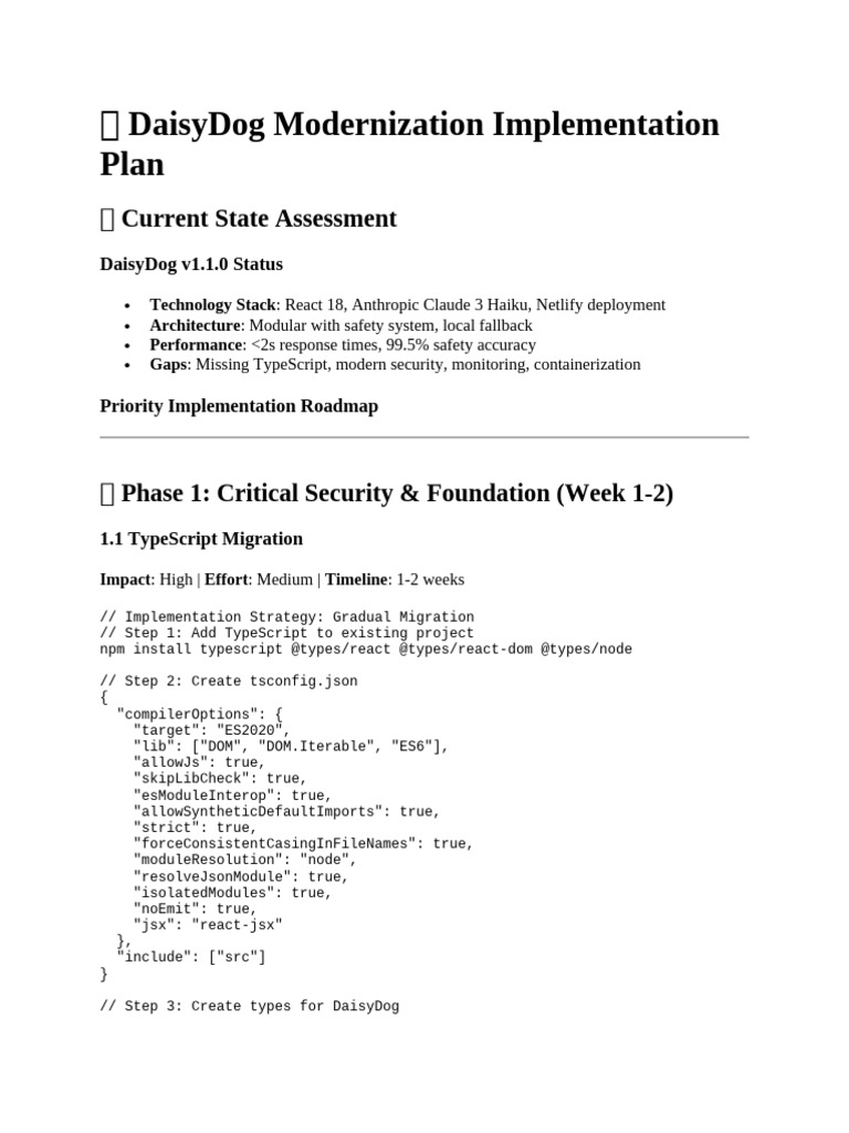 DaisyDog Modernization Plan Overview | PDF | Computing | Software ...