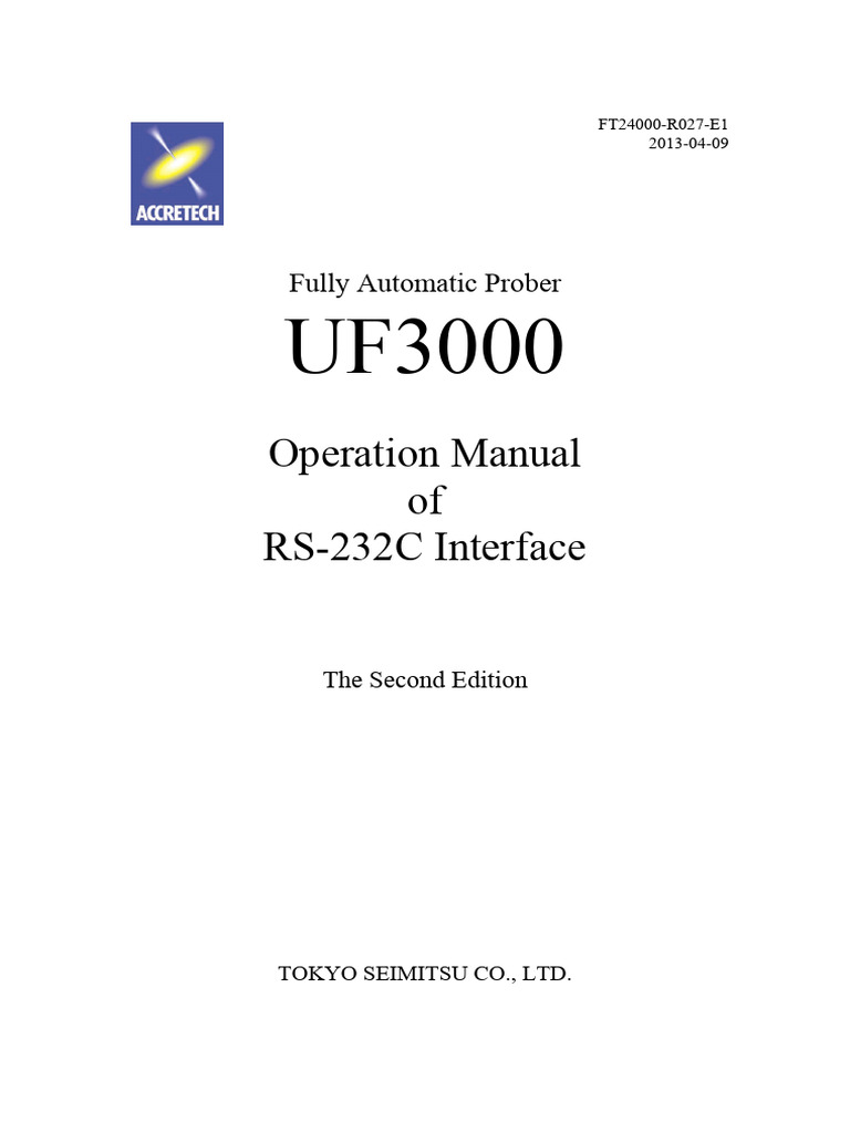 Operation Manual of RS-232C Interface: Fully Automatic Prober | PDF ...