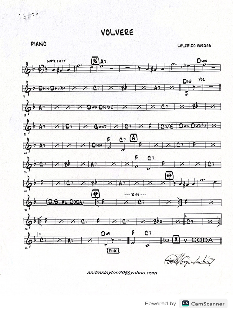 VOLVERÉ - Piano | PDF