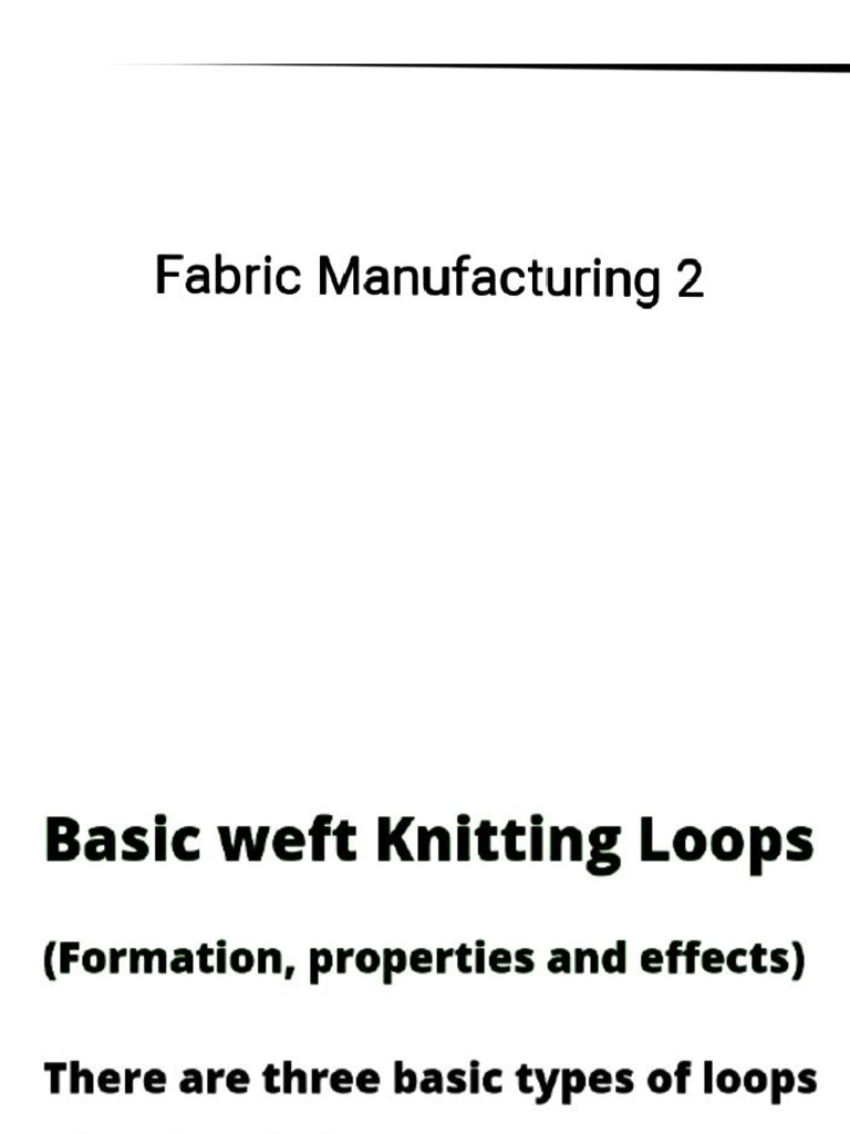 Basic Weft Knit Loops | PDF