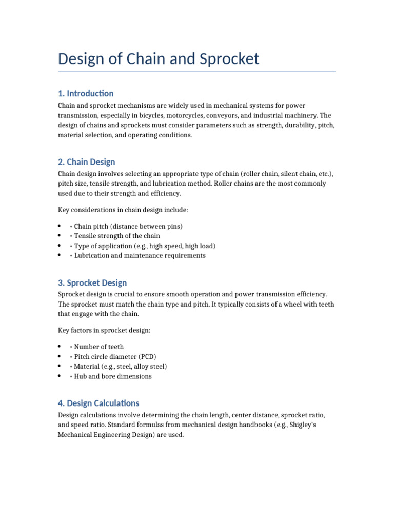 Chain and Sprocket Design Guide | PDF | Mechanical Engineering ...