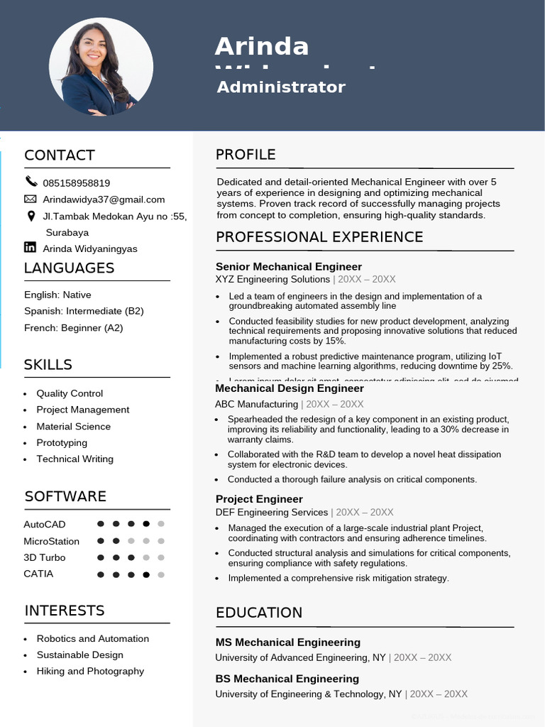 Mechanical Engineer Resume Template | PDF | Résumé | Reliability ...