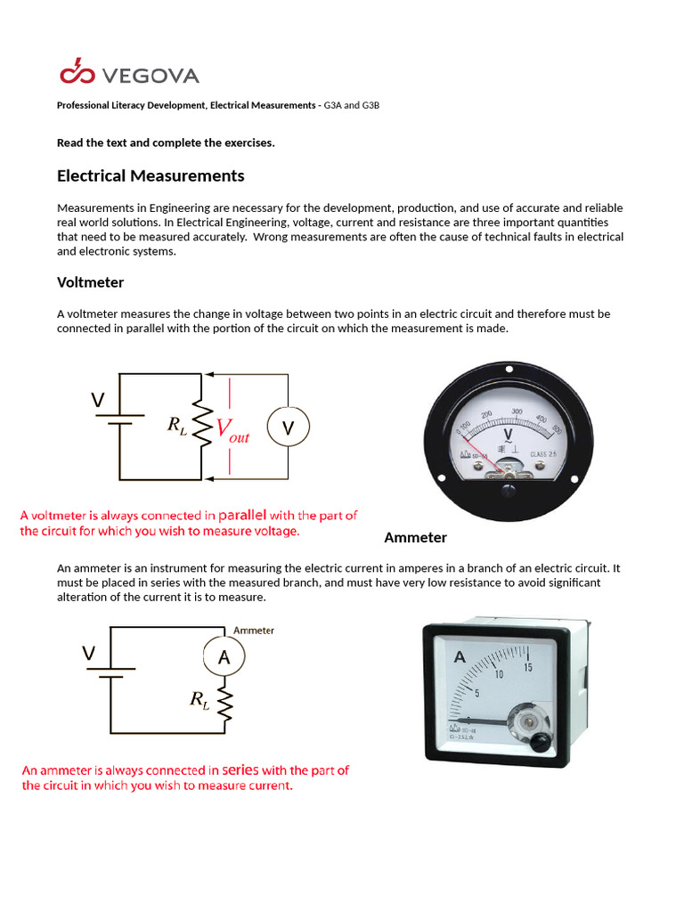 Electrical Measurements-Teacher 2 | PDF | Voltage | Electricity