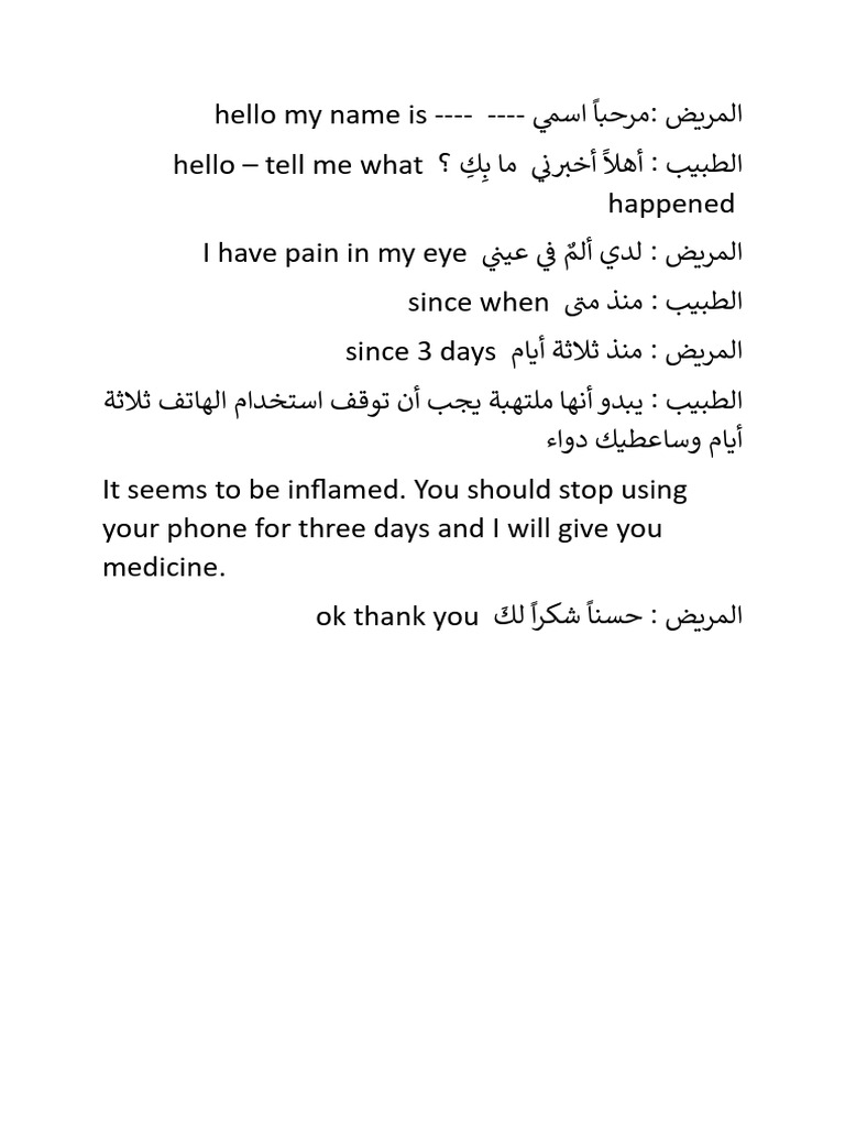 Dialogue Between A Patient and A Doctor | PDF