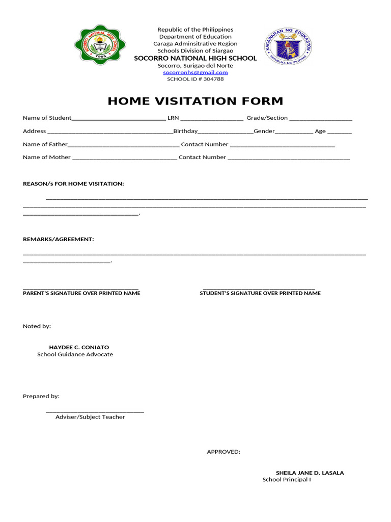 Home Visitation Form Final | PDF