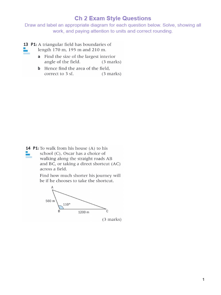 CH 2 Exam Style Questions | PDF