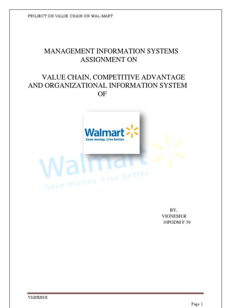 Wall Mart Assignment | PDF | Walmart | Value Chain